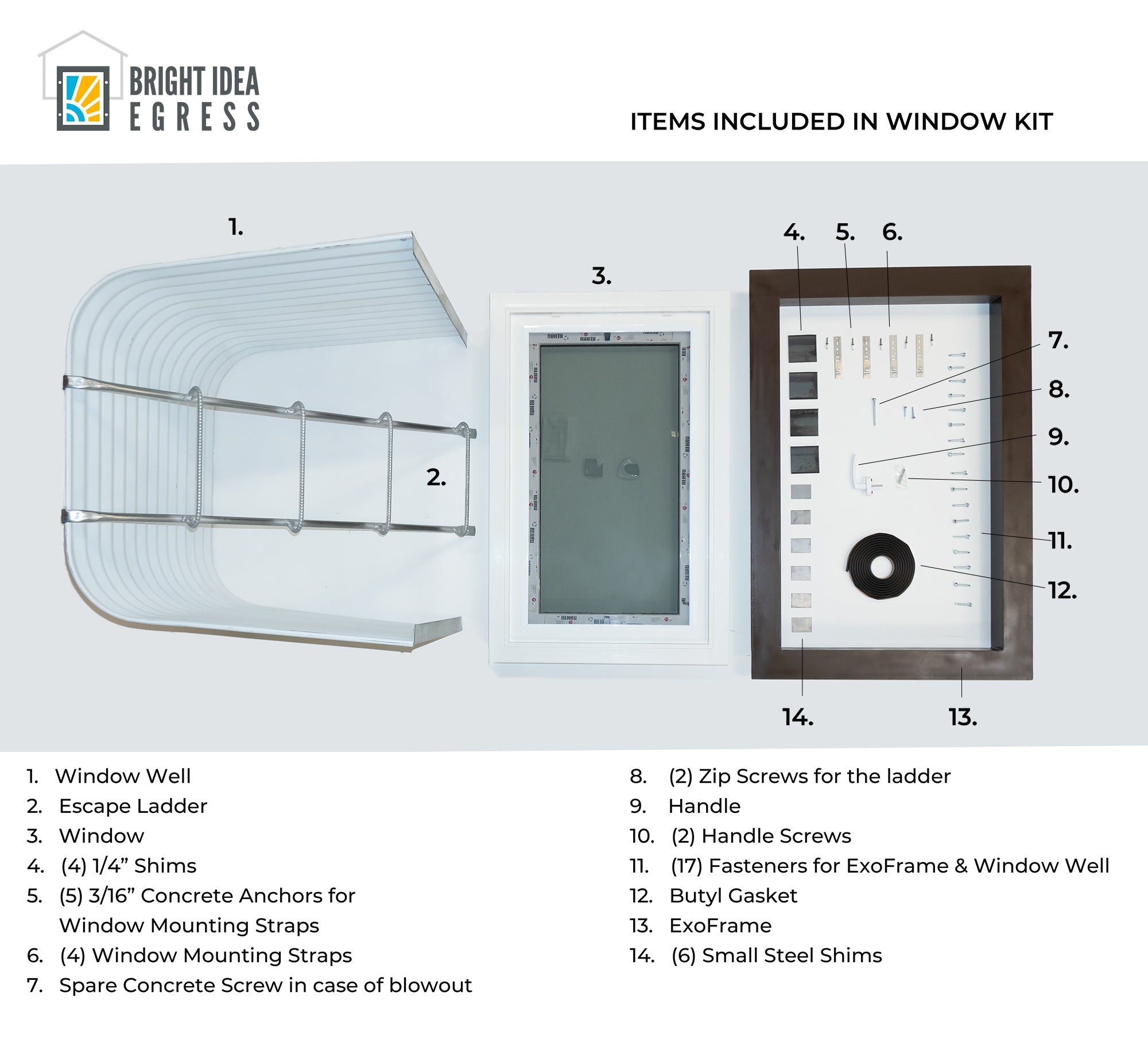 ExoFrame® Egress Window Kit with Well - Bright Idea Egress